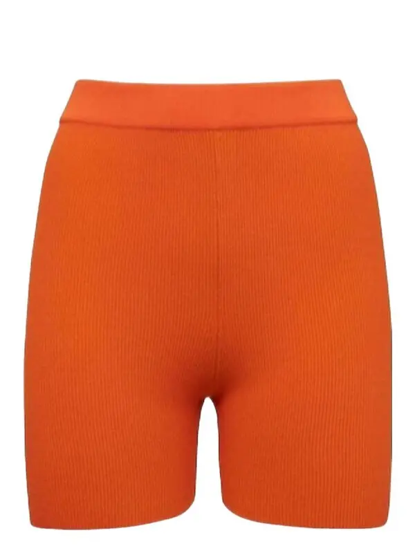 Jacquemus Ribbed Slim Fit Knee Length Shorts - Orange