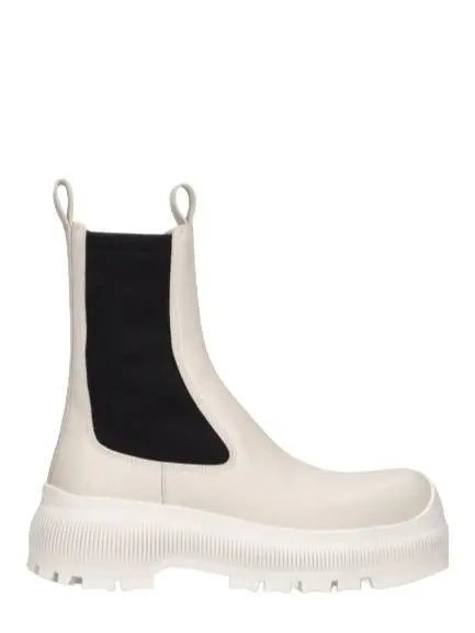 JIL SANDER Pull Ring Detail Chelsea Boots - White