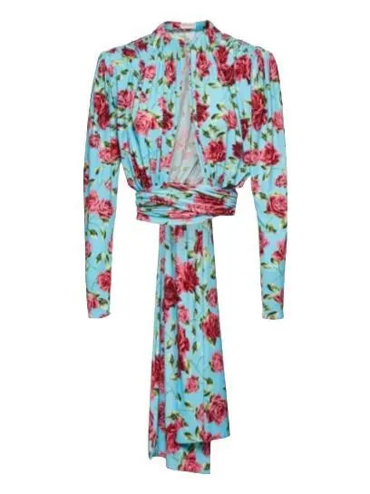 Magda Butrym Long Sleeve Wrap Shirt With Draped Panels - Multicolor