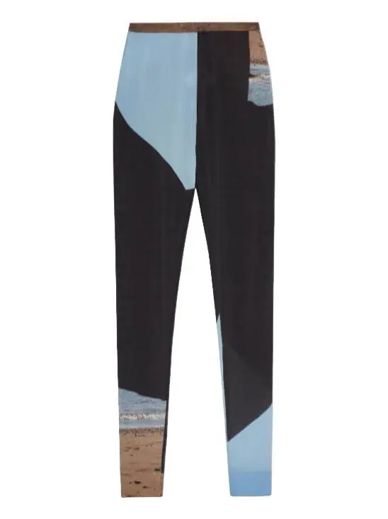 Issey Miyake Colorblocked Printed Trousers - Black