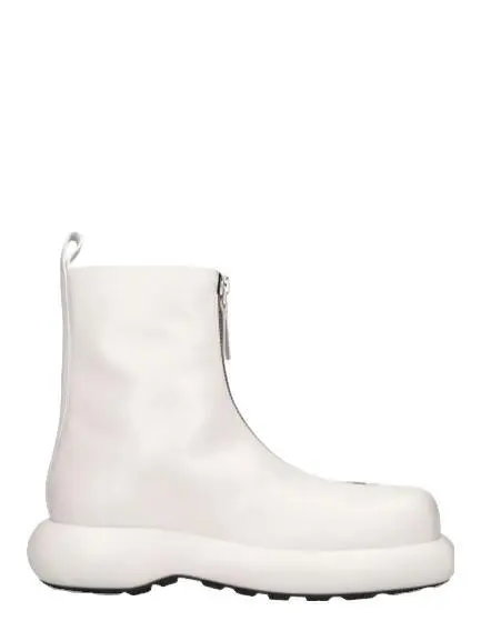 JIL SANDER Zip-up Ankle Boots - White