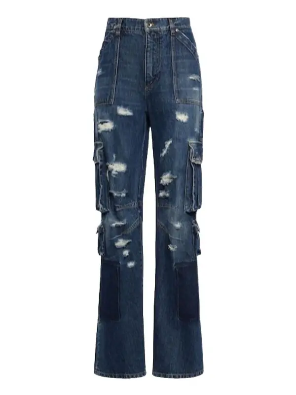 Dolce & Gabbana Distressed Cargo Jeans - Blue