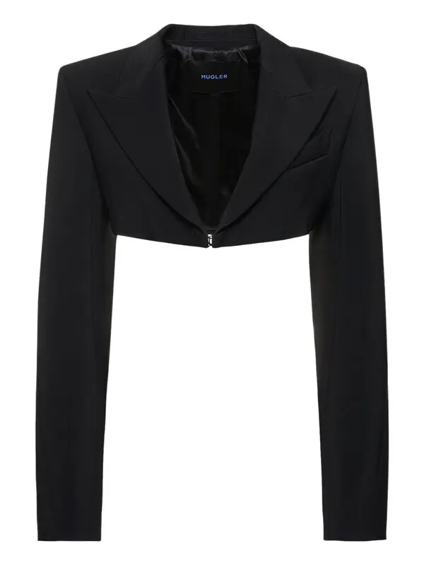 MUGLER Cropped Jacket - Black