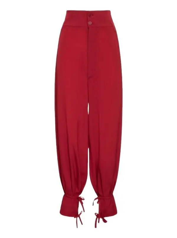 Alexandre Vauthier High-waisted Crepe Casual Pants With Belted Cuffs - Red