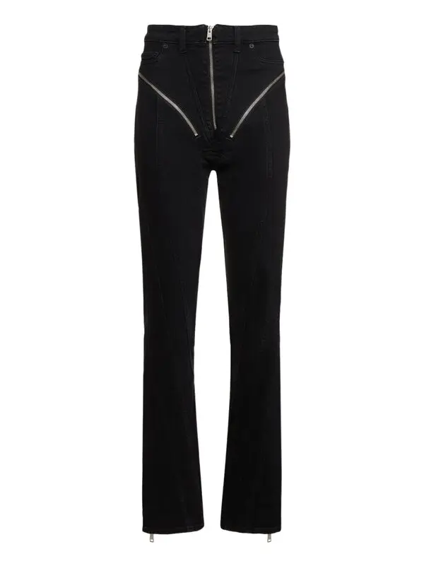 MUGLER High-waist Zip Detail Jeans - Black