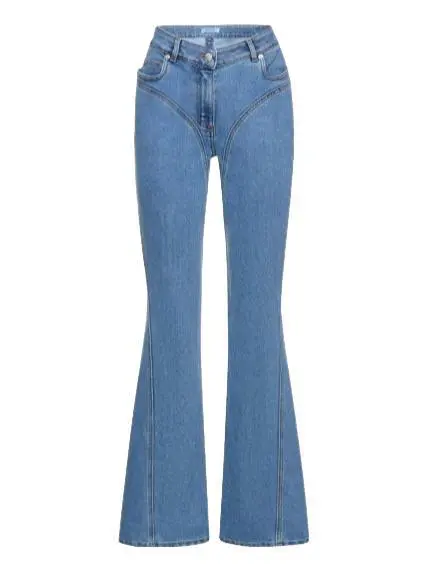 MUGLER Flared Horn Jeans - Blue