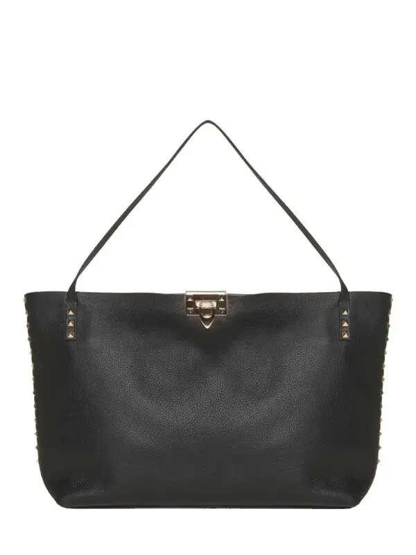 Valentino Garavani Rockstud Embellishment Medium Top Handle Bag - Black