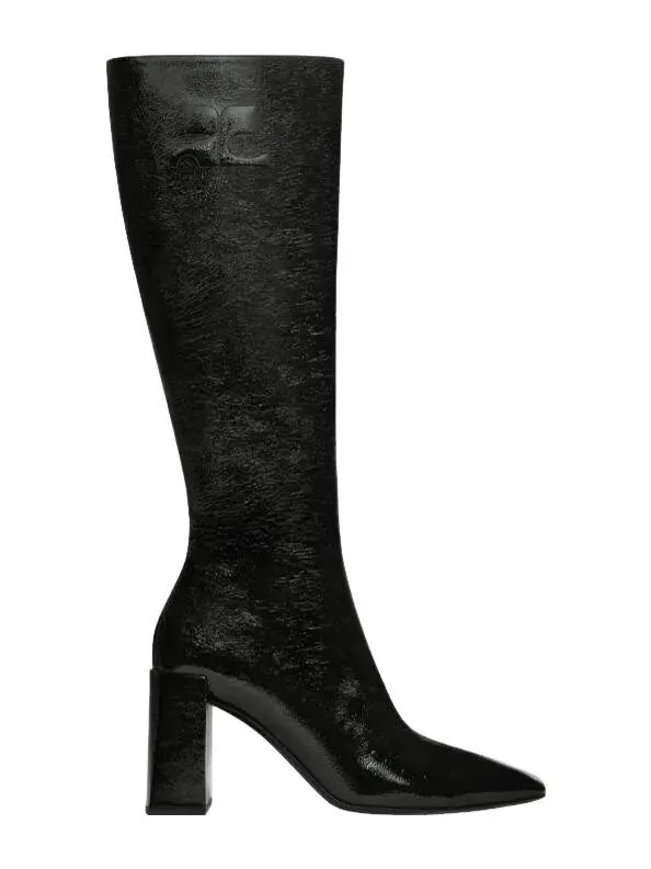 COURREGES Block Heel Knee-high Boots - Black