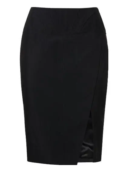 MUGLER Slit Skirt - Black