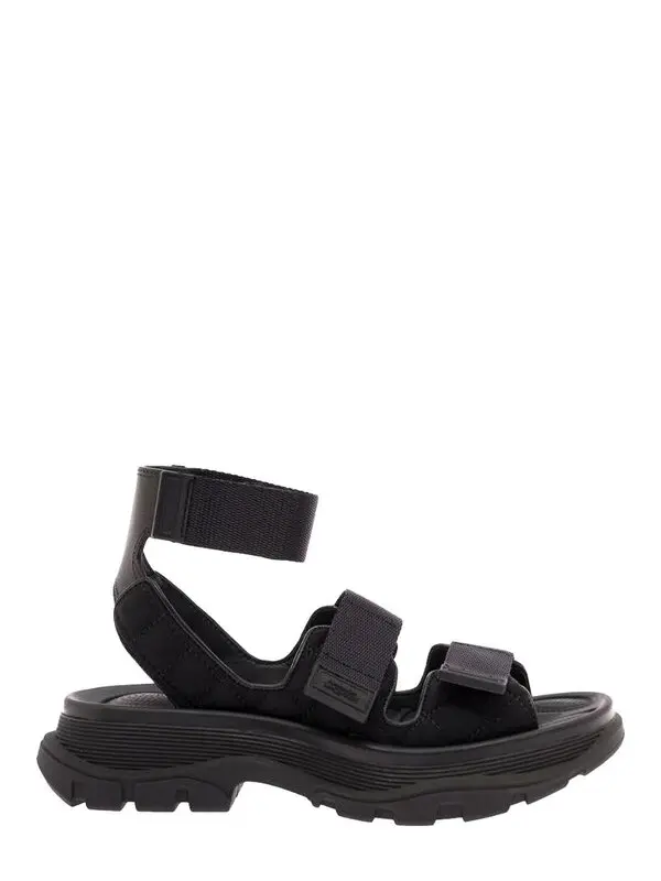 Alexander McQueen Tread Flat Sandals - Black
