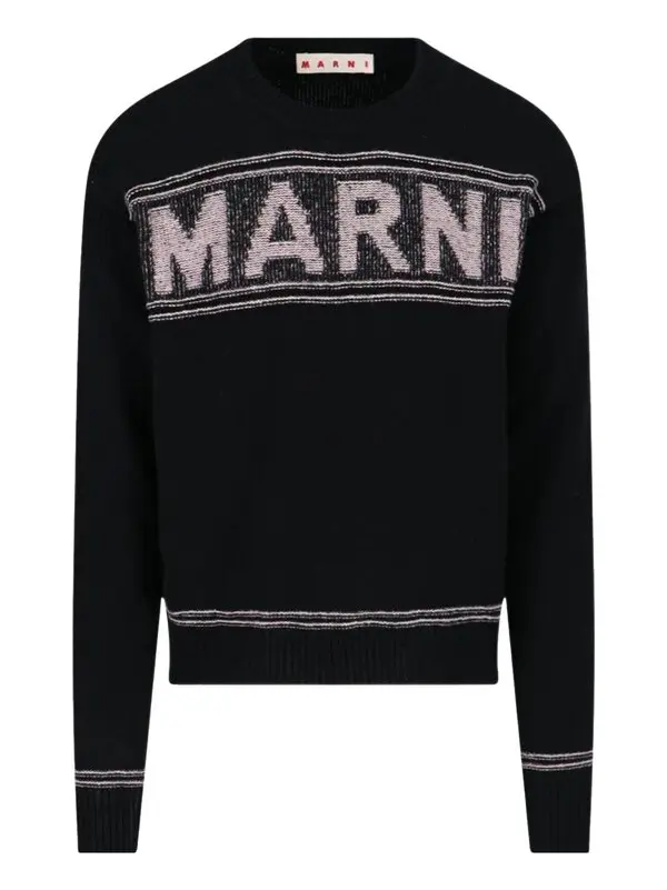 Marni Logo Patch Crewneck Jumper - Black