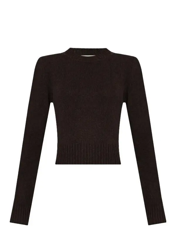 Ami Long-sleeve Crewneck Knitted Jumper - Black