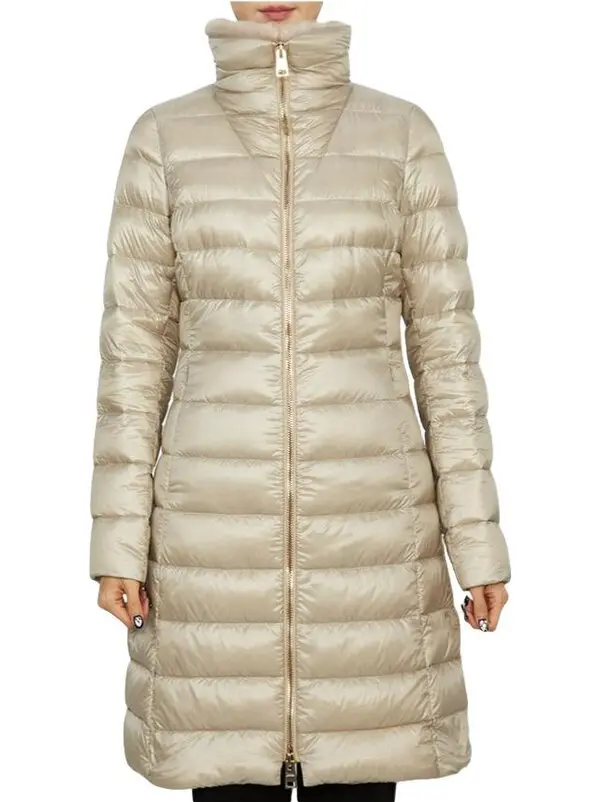 Herno Faux Fur Collar Down Coat - Nude
