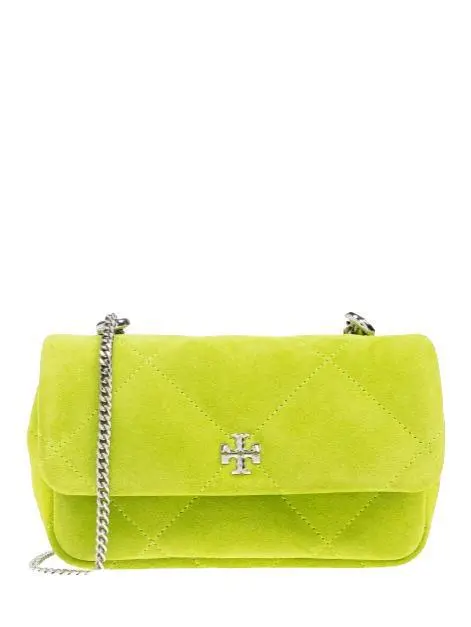 Tory Burch Kira Quilted Suede Crossbody Bag - Yellow