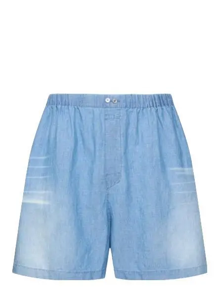 Acne Studios Elastic Waist Denim Shorts - Blue