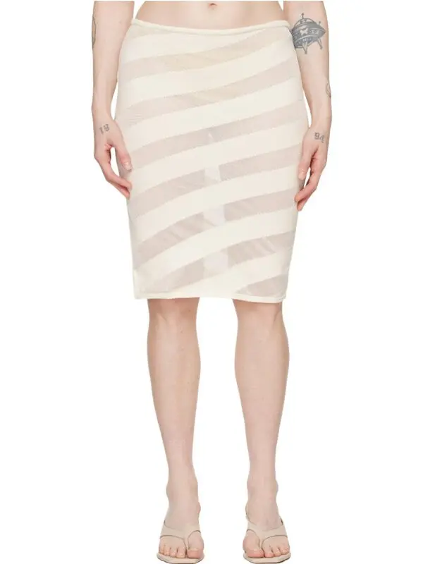 Gimaguas White Zebra Midi Skirt - Nude