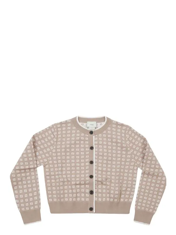Fendi Long-sleeved Knitted Cardigan - Nude