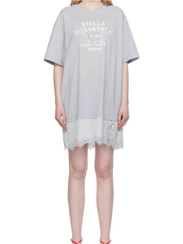 Stella McCartney Lace-insert Graphic T-shirt Dress - White