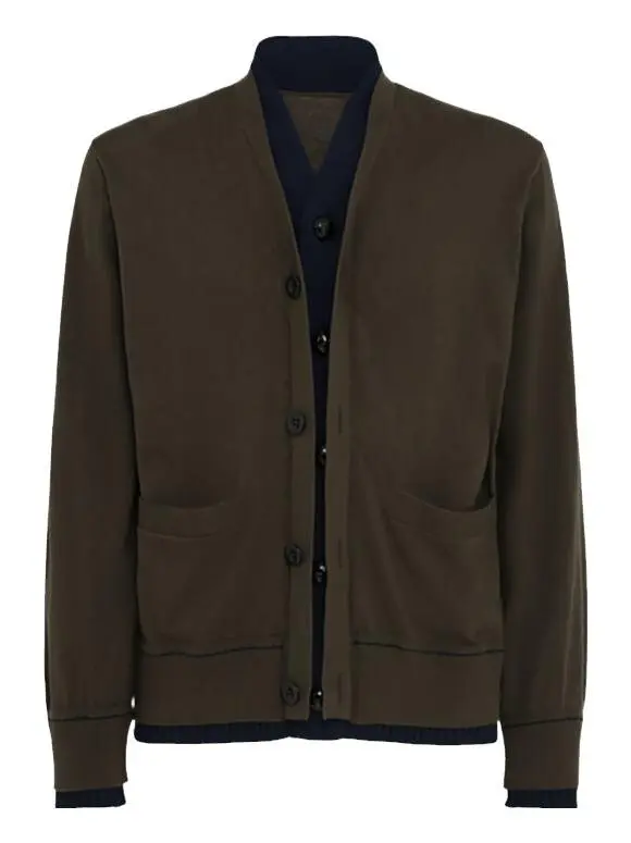 Sacai Cotton Cashmere Knit Cardigan - Black