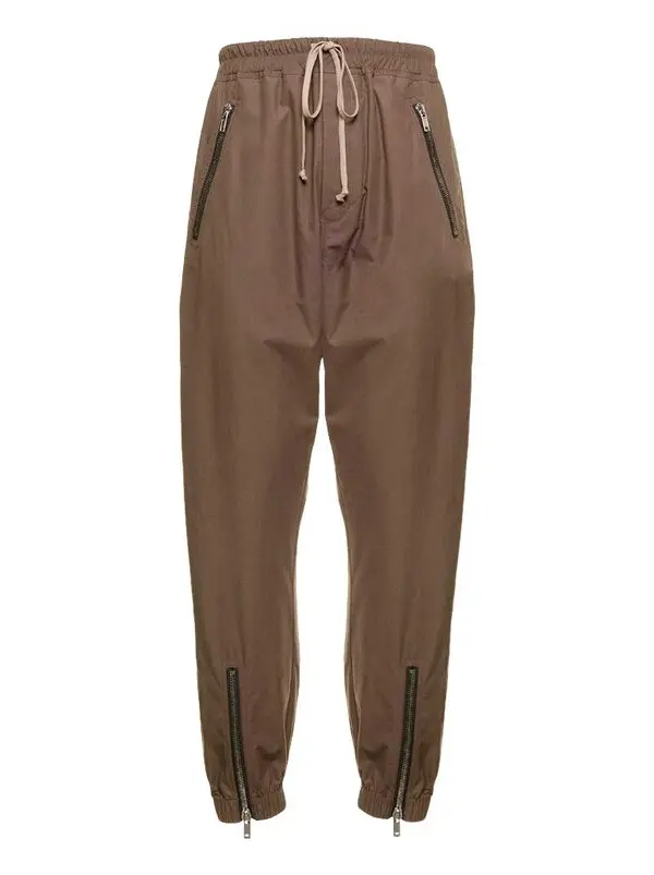 Rick Owens Zip-up Detailed Drawstring Track Pants - Brown