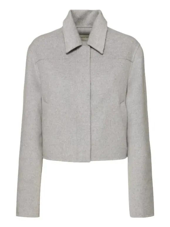 LOULOU STUDIO Cropped Casual Jacket - Grey