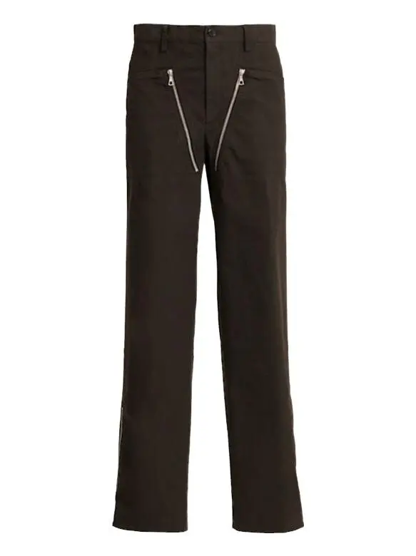 Dries Van Noten Pexior Cotton Pants With Zip Details - Black