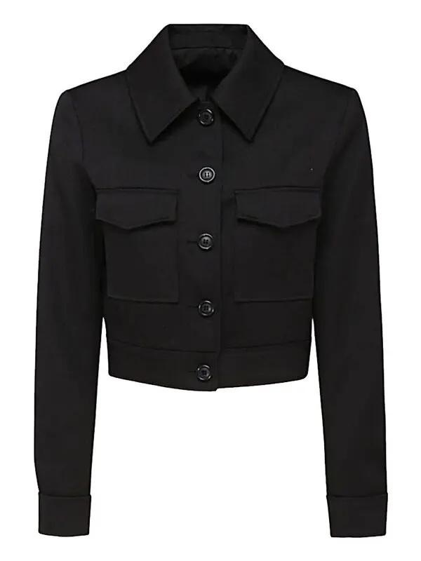 Ami Buttoned Short Jacket - Black