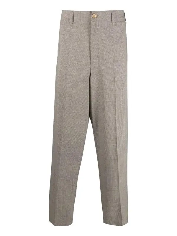LEMAIRE Check-print Tailored Trousers - Gray