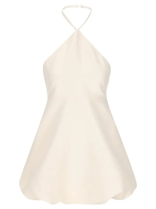 Balenciaga Halterneck Mini Dress - Ivory