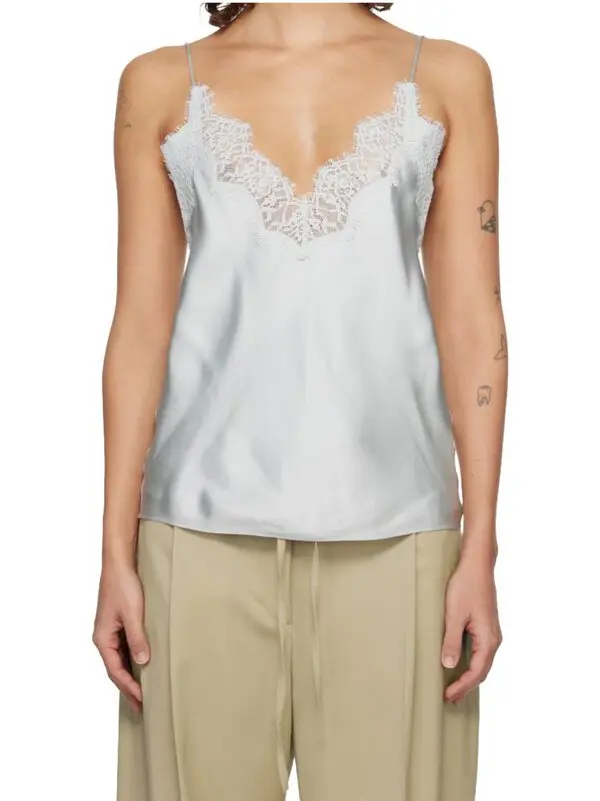 RÓHE Lace Trim V-neck Camisole - Nude