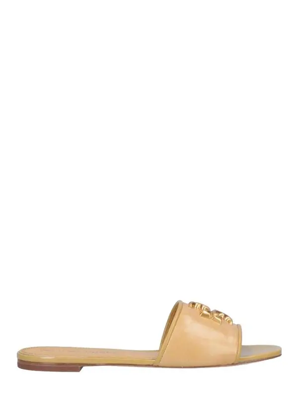 Tory Burch Eleanor Double T Logo Slides - Yellow