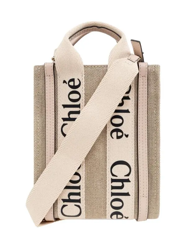 Chloé Woody Mini Tote Bag - Nude
