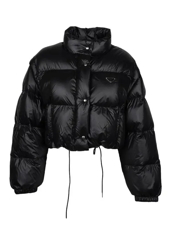 Prada Convertible High-neck Down Jacket - Black