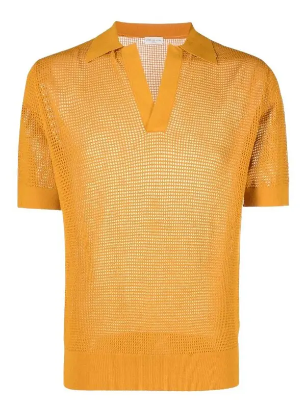 Dries Van Noten Short-sleeved Knitted Polo Shirt - Yellow
