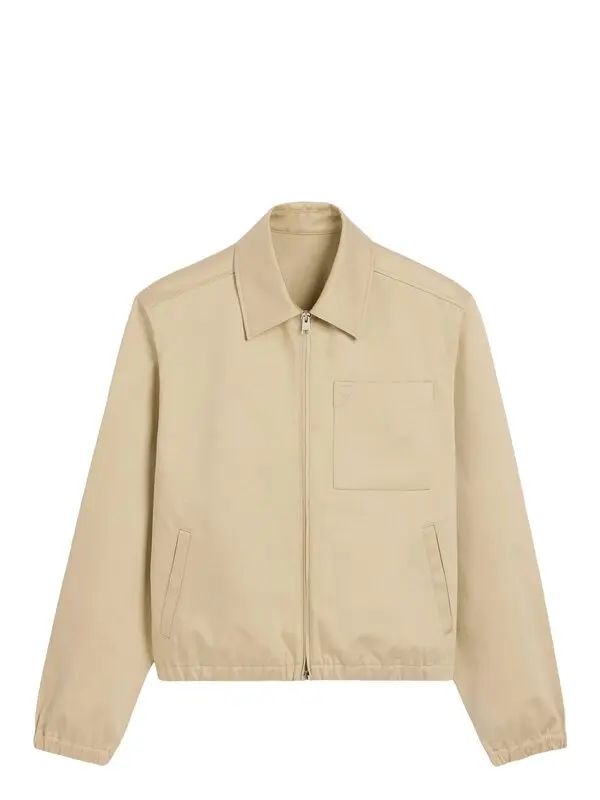 Ami Logo Embroidered Zip-up Shirt Jacket - Ginger
