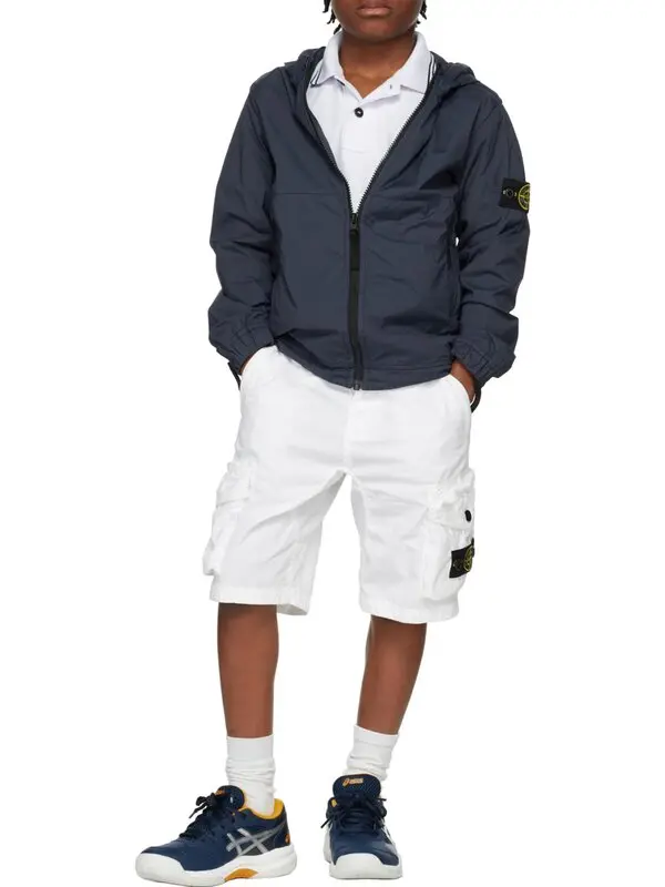 Stone Island Zip-front Hooded Rain Jacket - Blue