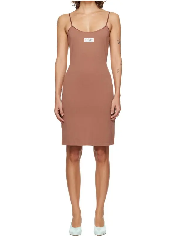 MAISON MARGIELA Scoop Neck Spaghetti Strap Dress - Tan
