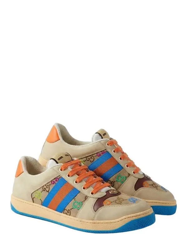 Gucci Screener Sneakers With Multicolor Gg Canvas - Multi-color