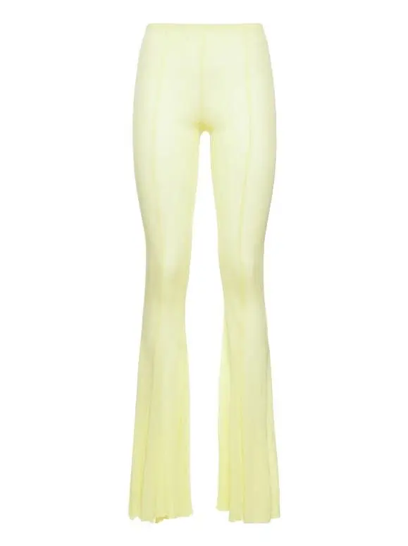 Blumarine Viscose Jersey Flared Pants - Yellow