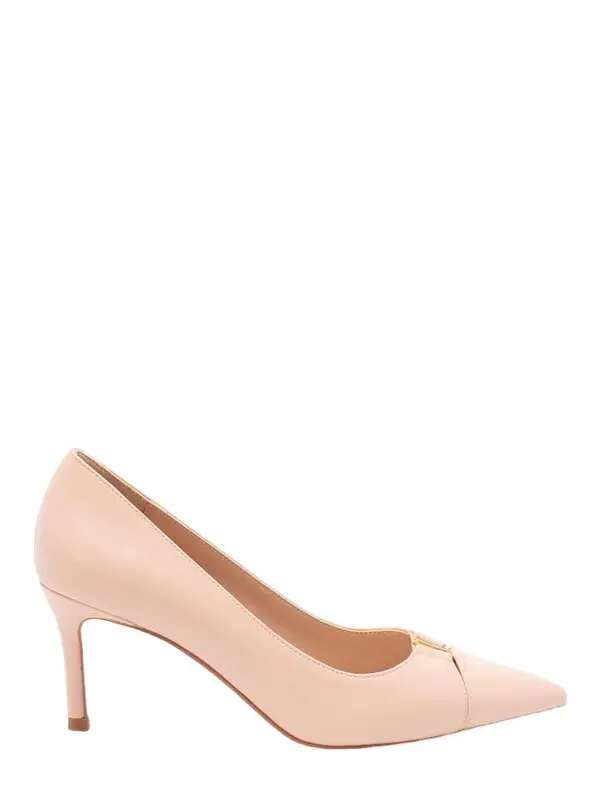 TWINSET Pointed Toe Mid Heel Pumps - Nude