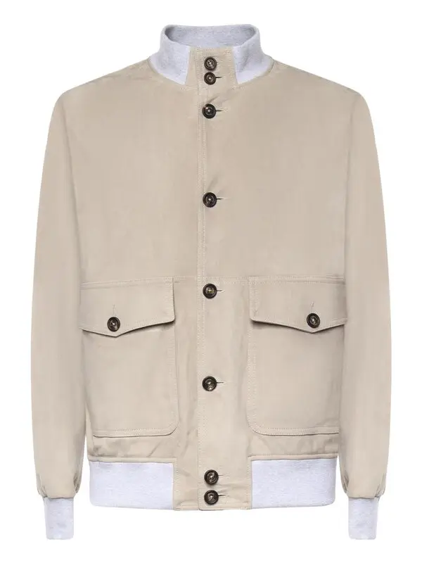 Eleventy Stand Collar Buttoned Coat - Nude