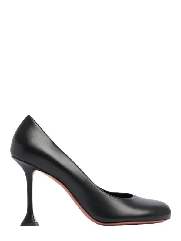 Amina Muaddi Round Toe High Heel Pumps - Black