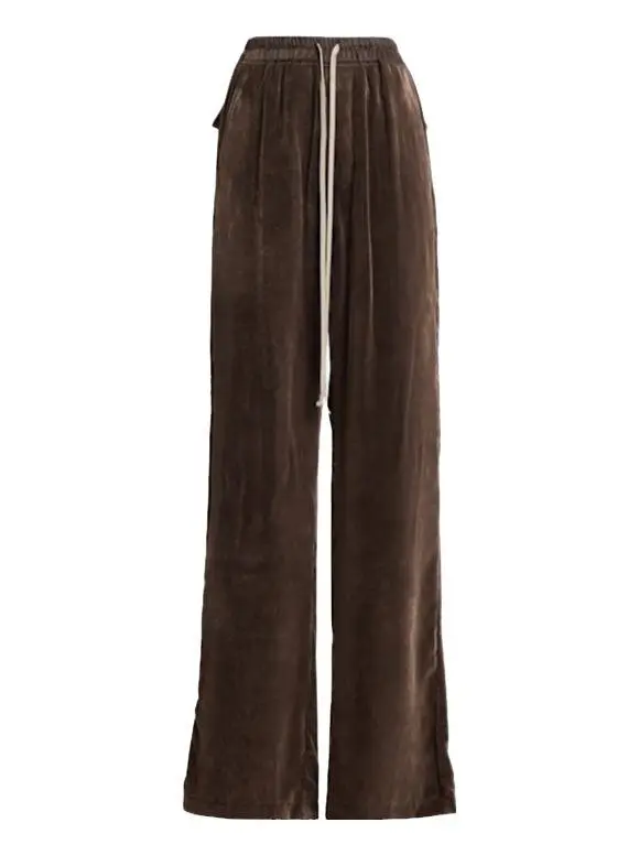 Rick Owens Dietrich Velvet Drawstring Pants - Black