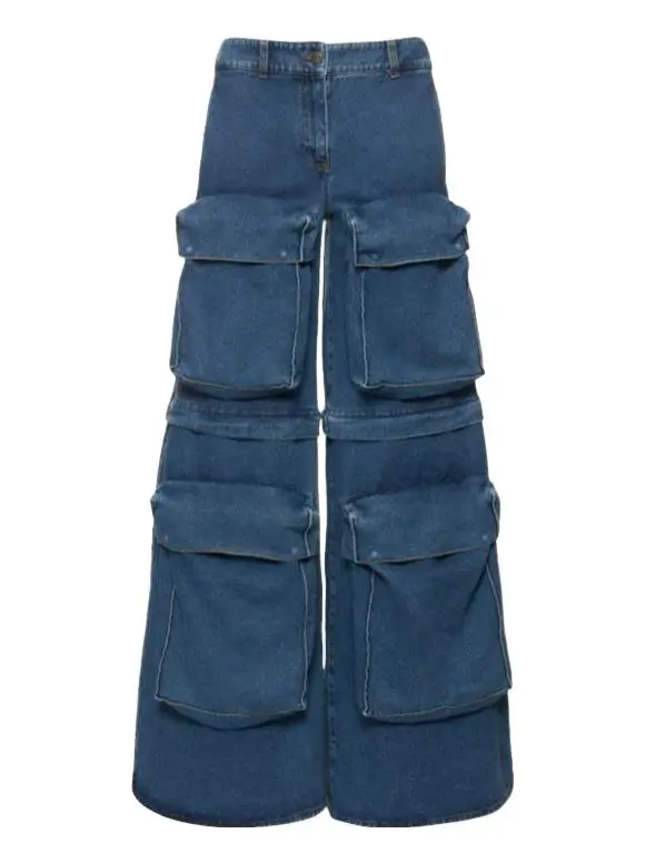 Giuseppe Di Morabito Maxi Cotton Denim Cargo Jeans - Blue