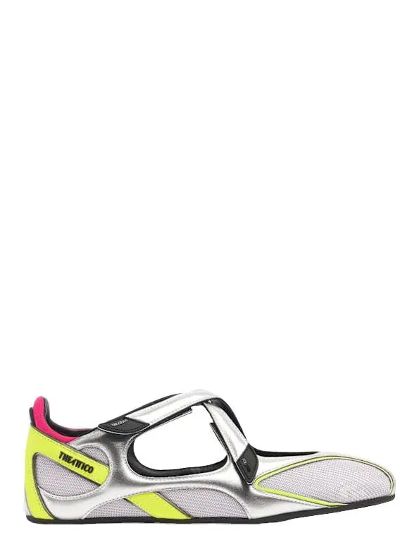 Attico Ballerina Flats With Hook And Loop Straps - White