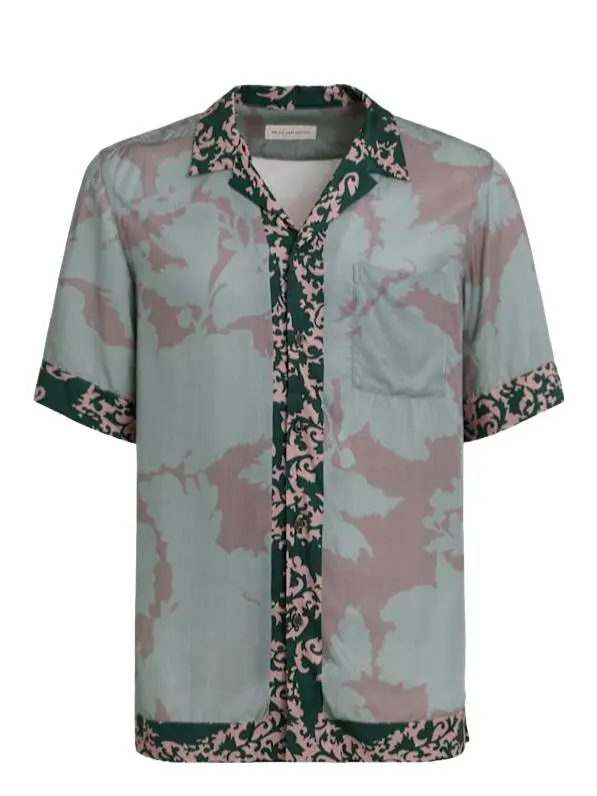 Dries Van Noten Carltone S/s Cupro Shirt - Gray