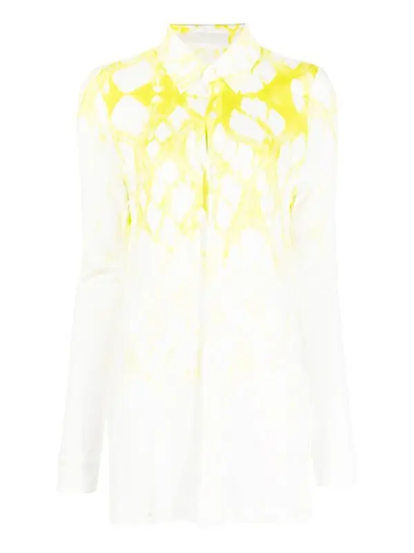 DION LEE Shibori Miter Placket Shirt - White