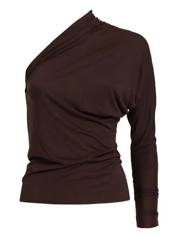 Rick Owens Asymmetrical Long Sleeve Top - Black