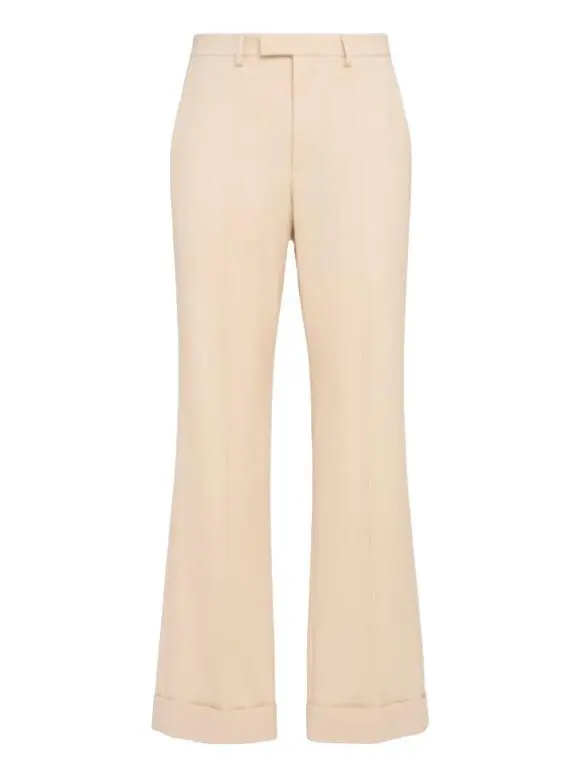 Valentino Garavani Wool Gabardine Formal Pants - Nude