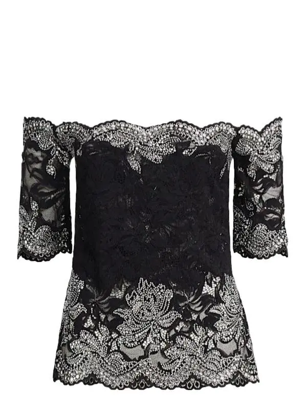 Rabanne Lace Embellished Off-the-shoulder Top - Black